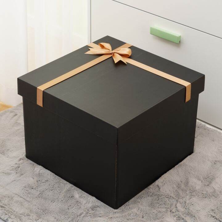 Oversized Black Gift Box Square Fancy Boyfriend Birthday Gift Box Extra ...