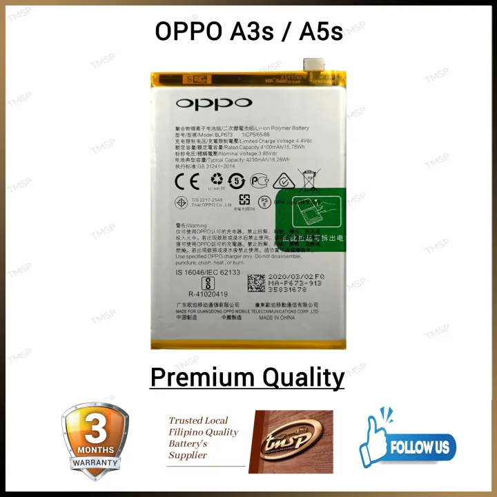 OPPO A3/ A3S / A5 ORI BATTERY ( BLP-673 ) | Lazada PH
