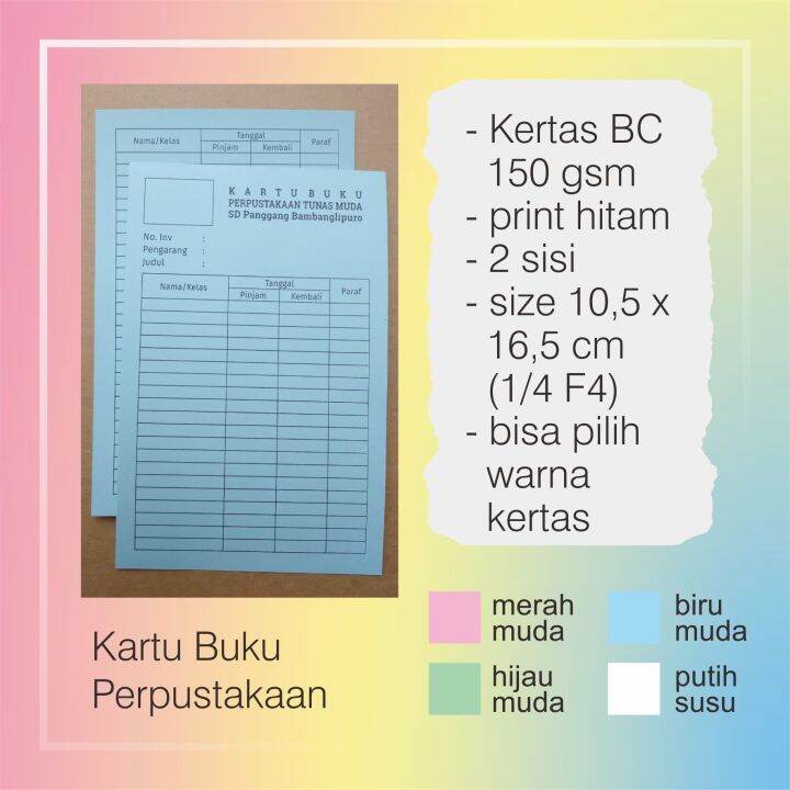 kartu buku perpustakaan | Lazada Indonesia