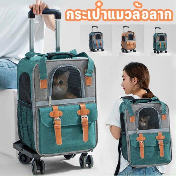 【Dargly】กระเป๋าแมวล้อลาก กระเป๋าลากแมว กระเป๋าสุนัขล้อลาก กระเป๋าหมาล้อลาก กระเป๋าล้อลากสัตว์ ...