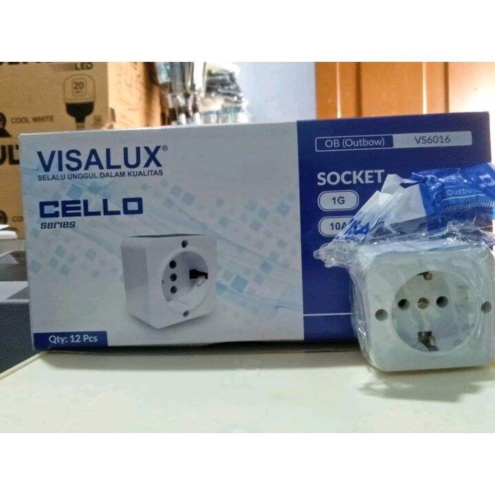 VISALUX OB STOP CELLO CLO-VS6016 Terminal Stop Kontak 1 lubang PAKET 12 ...