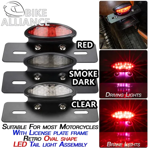 READY STOCK OVAL SHAPE RETRO LED TAIL LIGHT WITH NUMBER PLATE FRAME ...