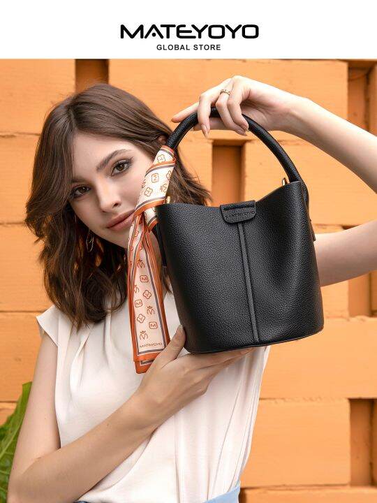 MATEYOYO ชุดกระเป๋าสะพายไหล่2อิน1สายสะพายกระเป๋าถือสตรีกระเป๋าสะพายขวางท่องเที่ยวแฟชั่น PU ...