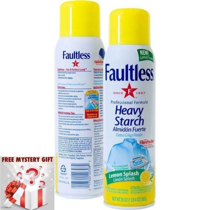 Faultless Ironing Heavy Starch Lemon Scent Easy On Iron Starch Spray ...