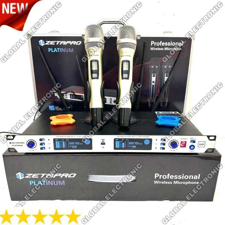 Mic Wireless Zetapro Platinum Original 2 Handle Free Koper Aluminium ...