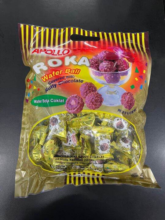 Wafer Bola Coklat Roka Apollo 300 gram isi 50 pcs - CeRiaaa.id | Lazada ...