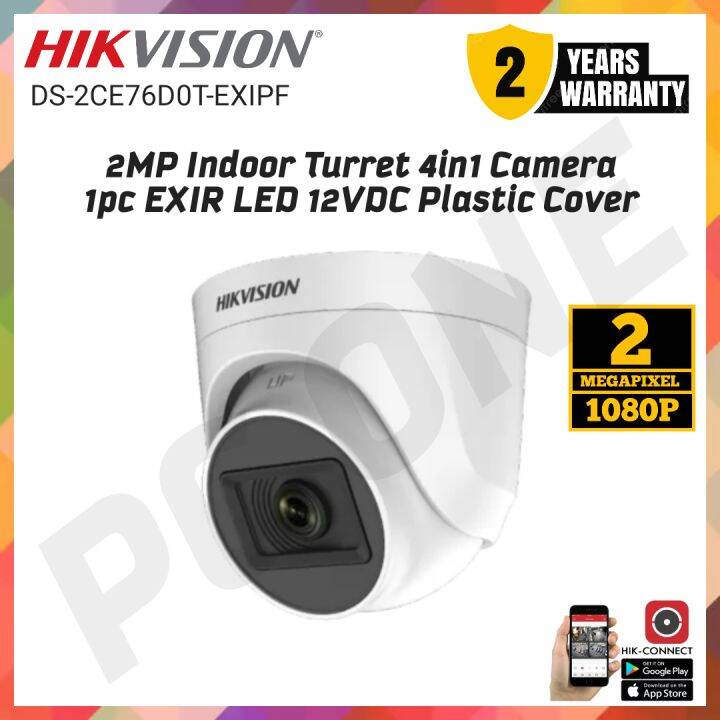 HIKVISION 2MP Indoor Turret 4in1 Camera 1pc EXIR LED 12VDC Plastic ...