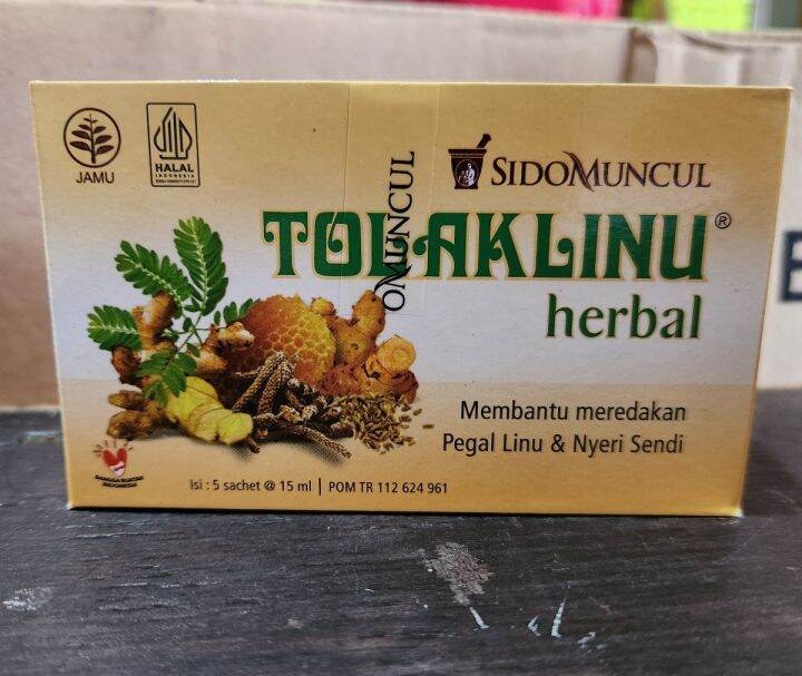 TOLAK LINU HERBAL SIDOMUNCUL Warna coklat, 1 BOX: 5 SACHET UNTUK ...