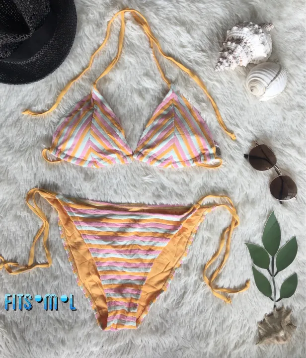 ARDENE|FITS•MEDIUM•LARGE| Ribbed Knit Halter Self-Tie Top&Bottom Two ...