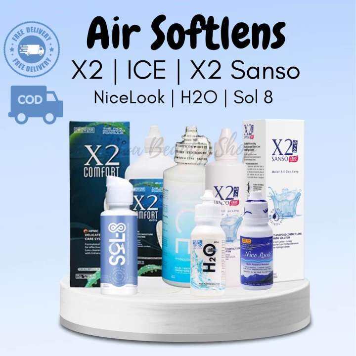 Air Softlens Ice | X2 | X2 Sanso | Sol 8 | H20 | Nice Look 60ml/120ml/150ml/500ml | Lazada Indonesia