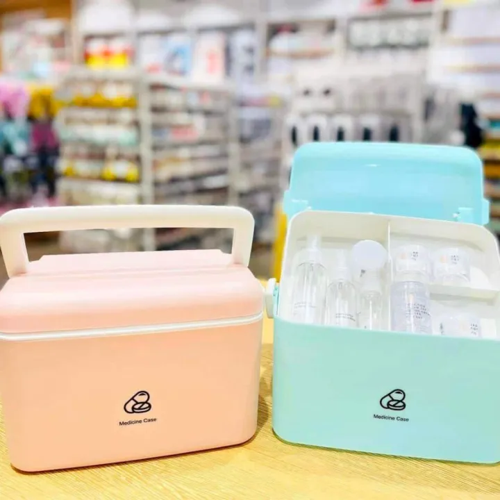 Double-Layer Medicine BOX / Case for Home FIRST AID BOX / KIT (PINK OR ...
