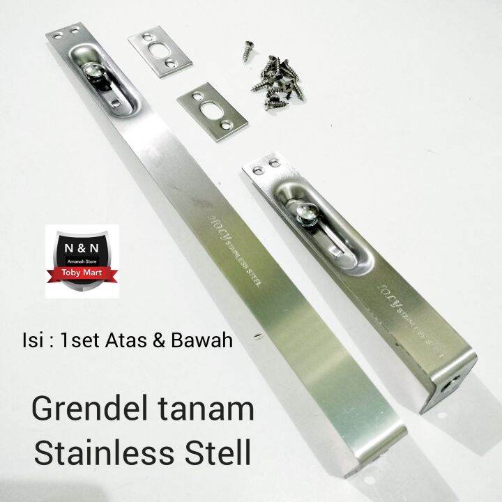 Slot GrendeL Pintu Tanam Stainless Panjang 30cm / Grendel Tanam 30cm ...