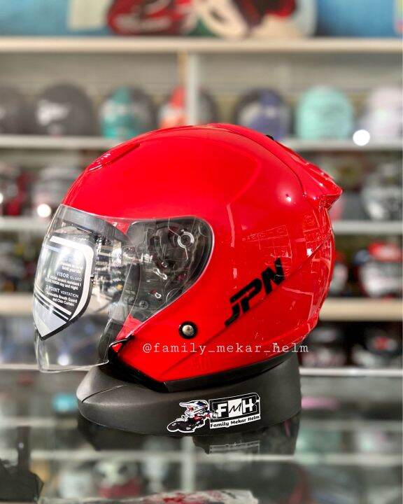 HELM JPN GALAXI SOLID WARNA FIRE RED HELM HALF FACE ORIGINAL JPN ...