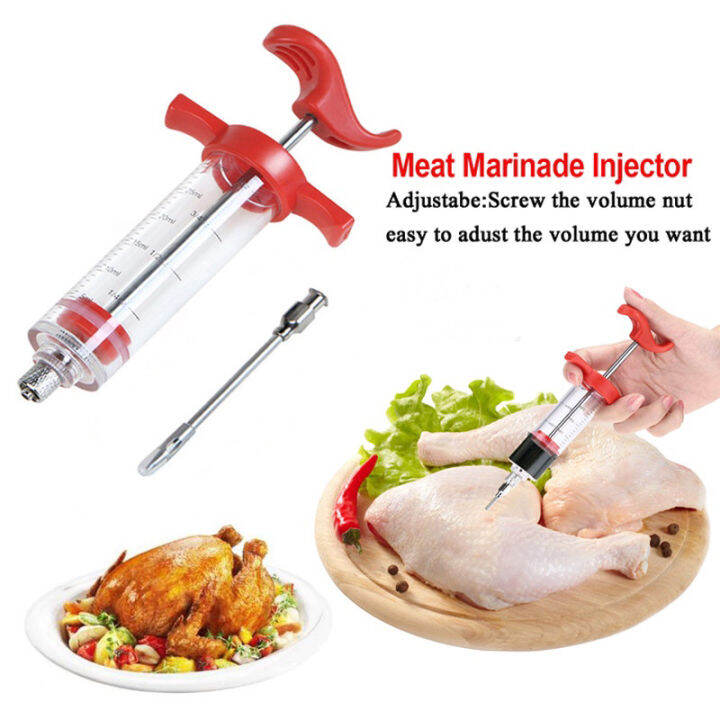 Stainless Steel Needles Spice Syringe Kitchen Tools Turkey Chicken BBQ ...