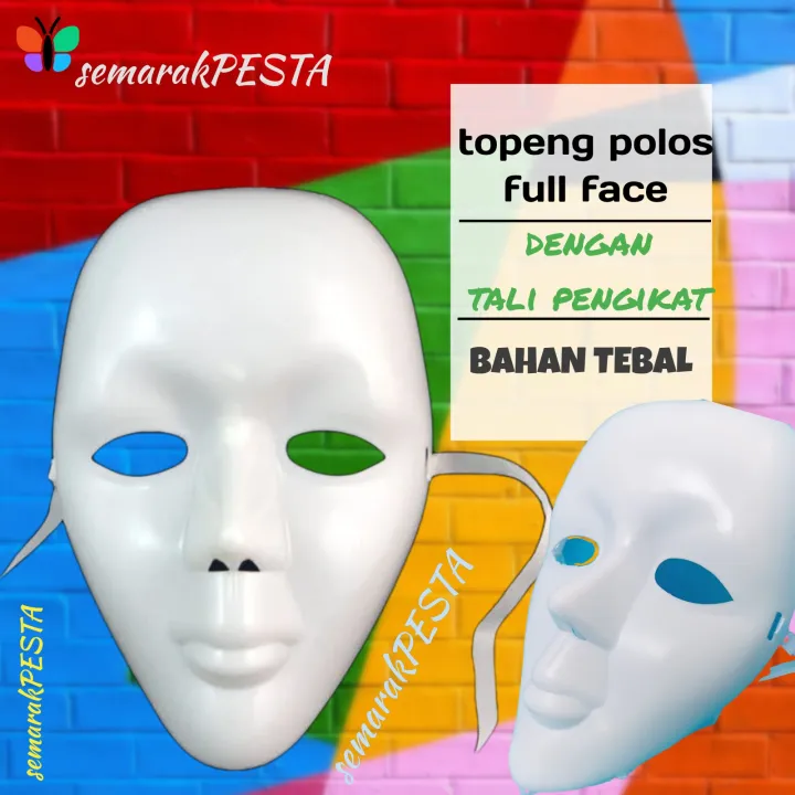 topeng polos full face, topeng alien, topeng hacker | Lazada Indonesia