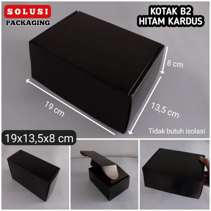 ISI 10 pcs KARDUS KOTAK B-2 HITAM POLOS KARTON BOX PACKING DUS DOS ...