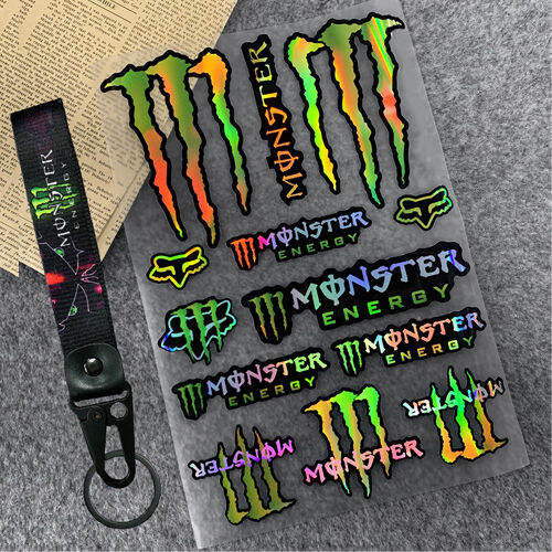 Laser Monster Energy Motorcycle Stickers Magic Claw Helmet Decals ...