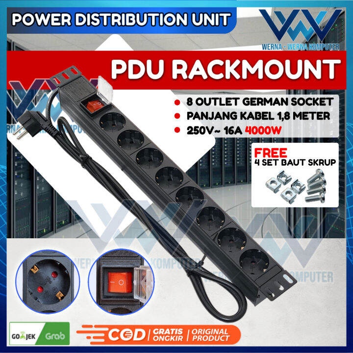 Power Distribution Unit PDU Rackmount Server 8 Outlet 16A 4000W German ...