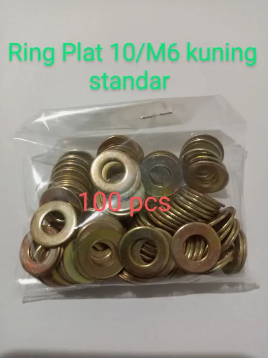( Paket 100 Pcs) Ring Plat 10/M6 kuning standar | Lazada Indonesia