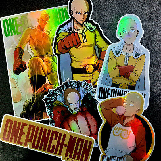 Holographic One Punch Man Decals Stickers Logos Waterproof Laminated ...