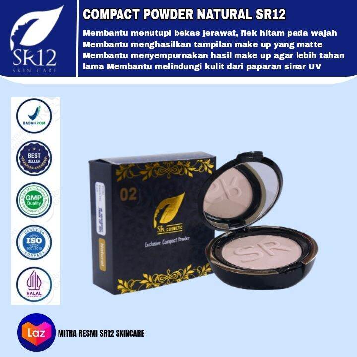 Bedak Exclusive Compact Powder natural SR12 Bedak Padat dilengkapi ...
