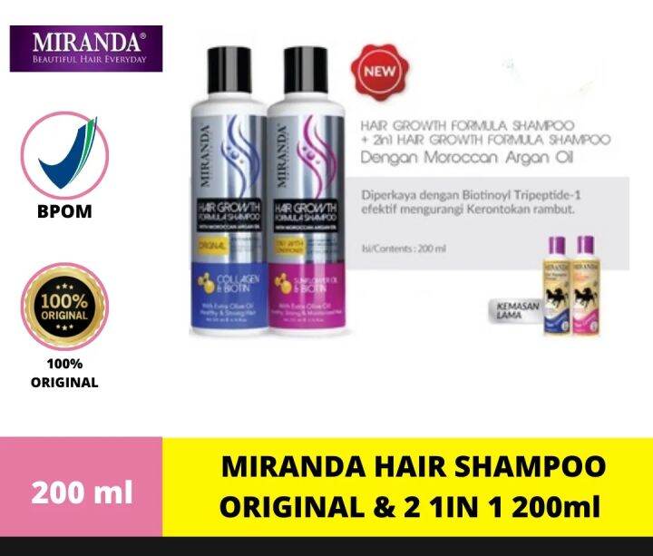 miranda hair shampoo original & 2 in 1 200ml | shampoo kuda | Lazada Indonesia