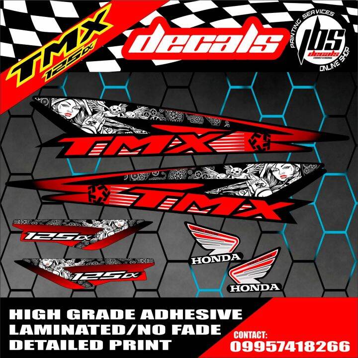 tmx 125 tribal decals honda tmx alpha decals sticker | Lazada PH