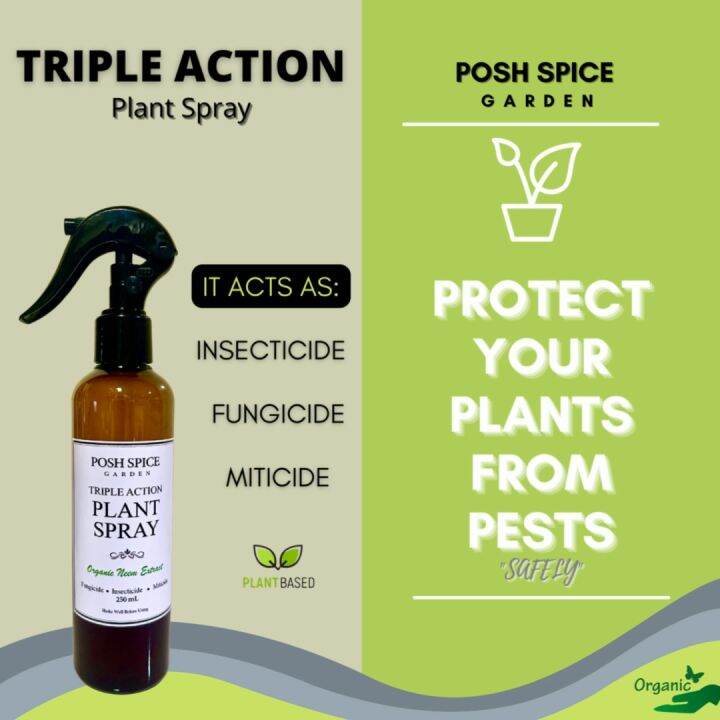Organic Neem Oil Triple Action Plant Spray 250ml Refill Bundle Pack ...