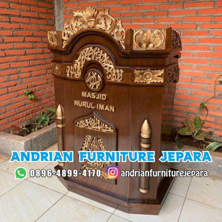Mimbar Khotbah Masjid Kayu Jati - Mimbar Podium Jati Finishing - Mimbar ... Mimbar Khotbah Masjid Kayu Jati - Mimbar Podium Jati Finishing - Mimbar ...