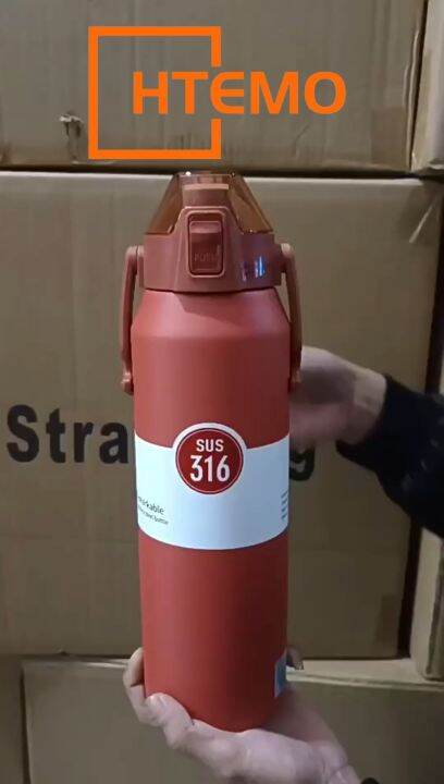 HTEMO กระบอกน้ำเก็บอุณหภูมิ สเตนเลส316 ความจุ 1.7 ลิตร ขวดน้ำสแตนเลส316 กระบอกน้ำเก็บความเย็น ...