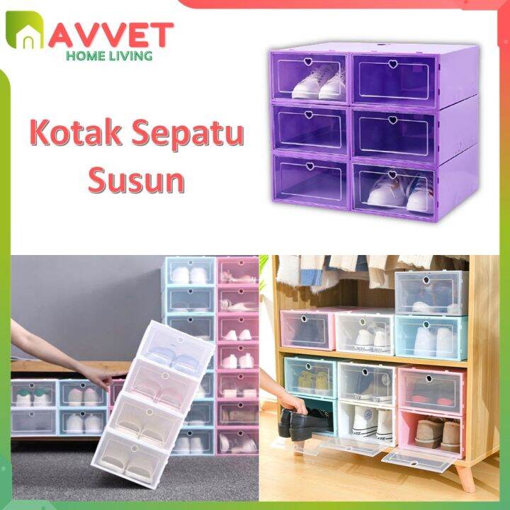 Gratis Ongkir - COD - AVVET - Kotak Sepatu / Tempat Penyimpanan Sepatu ...