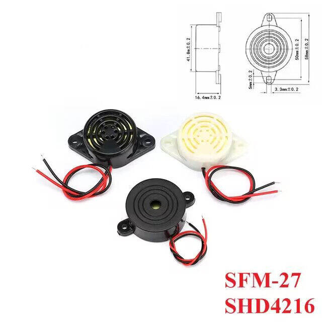SFM-27 3-24V 12V 95DB Active buzzer High-decibel Electronic Buzzer Beep Alarm Intermittent ...
