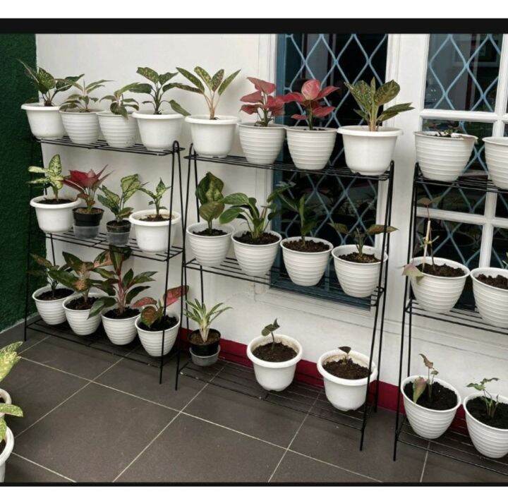RAK BUNGA BESI MINIMALIS MURAH TINGGI / RAK POT BUNGA / STANDING POT ...