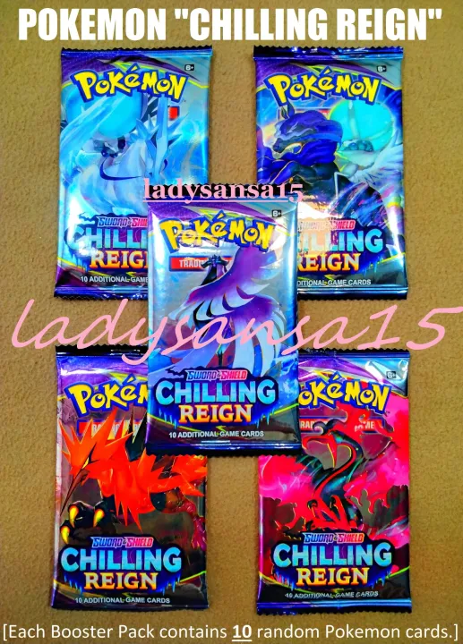 Pokemon cards CHILLING REIGN Booster Packs Set [ Get ALL 5 NEW Booster ...