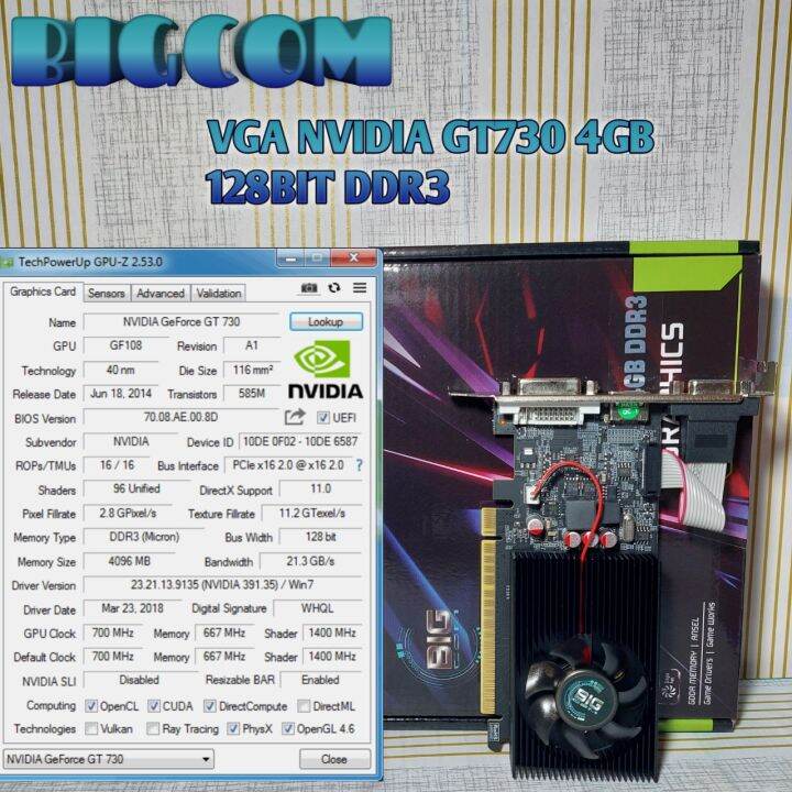 BIGCOM Vga Nvidia Gt 730 4Gb 128Bit Ddr3 | Lazada Indonesia