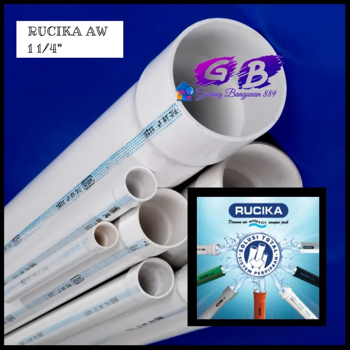 PIPA 1 1/4" RUCIKA AW METERAN (1 METER) / PARALON 1 1/4 INCH / PIPA PVC | Lazada Indonesia