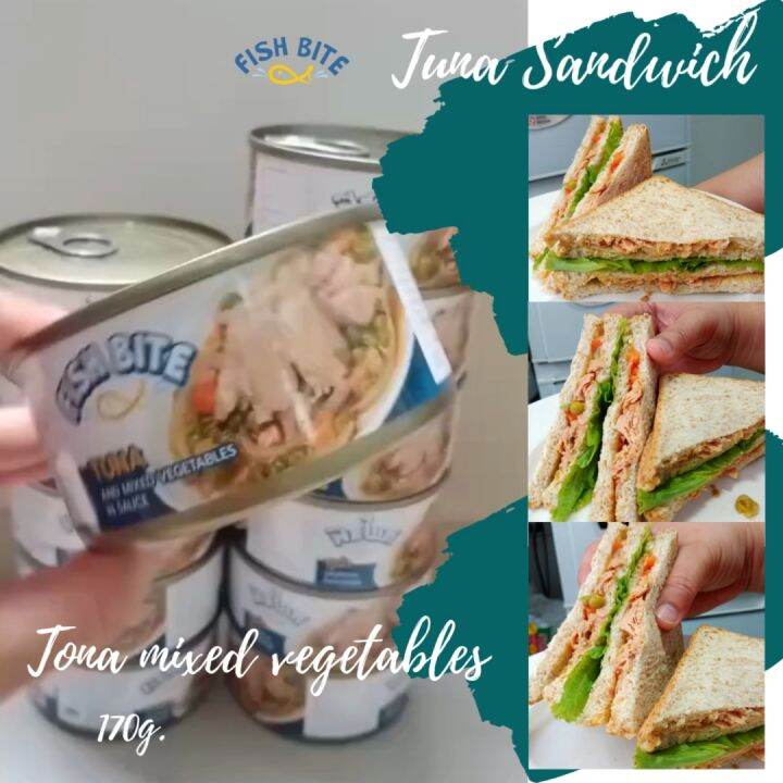 ส่งไวทันใจ FISHBITE ฟิชไบท์ ทูน่ากระป๋อง ทูน่าแซนวิช ปลากระป๋อง สูตรข้าวโพดหวาน ในน้ำปรุงรส ของ ...