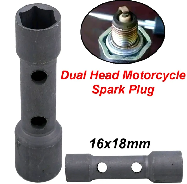 Dual Head Motorcycle Spark Plug Socket Wrench Sleeve Removal Tools ...