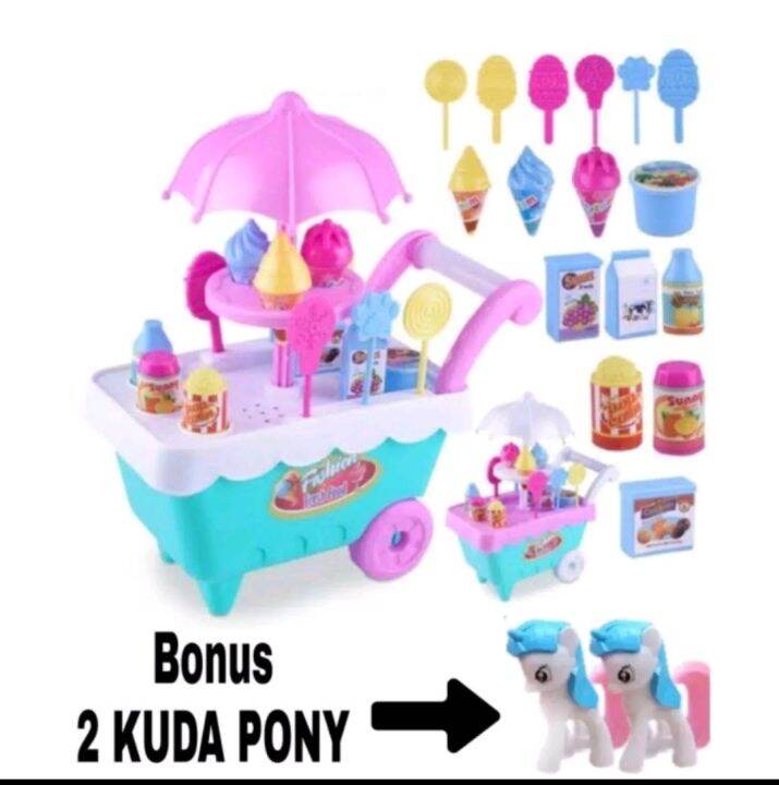 MAINAN ANAK GEROBAK ICE CREAM MAINAN ANAK TROLI ICES KRIM FI 503 BONUS ...