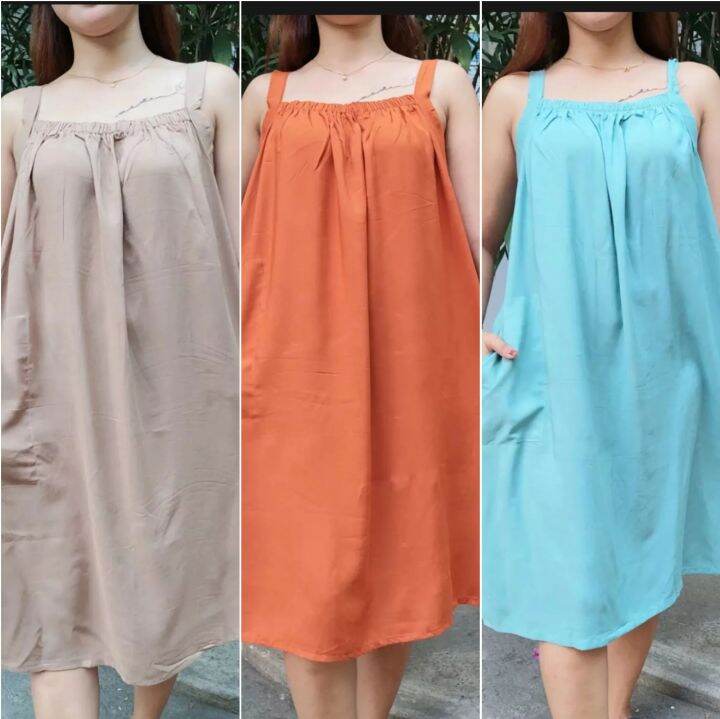 L-3XL Challis plus size daster dress with pocket | Lazada PH