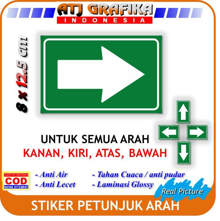 Stiker tanda panah arah petunjuk sticker arrow sign bisa kanan kiri depan belakang | Lazada ...
