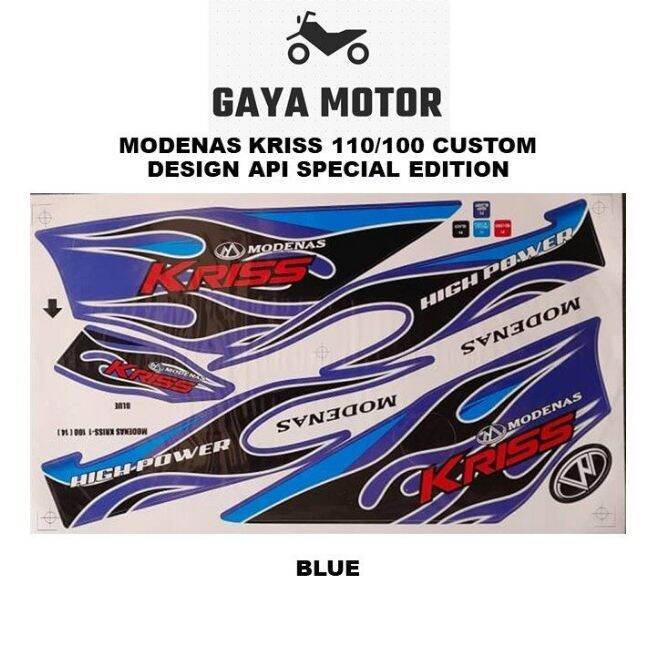 MODENAS KRISS 110 / 100 CUSTOM DESIGN API SPECIAL EDITION BODY STICKER ...