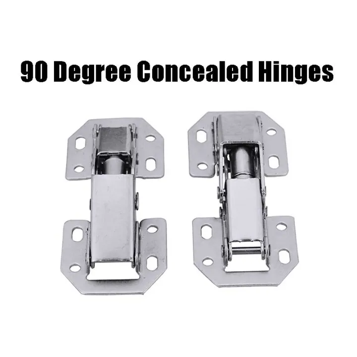 2Pcs 90 Degree Concealed Hinges Cupboard Door Hinge Bridge Cabinet ...