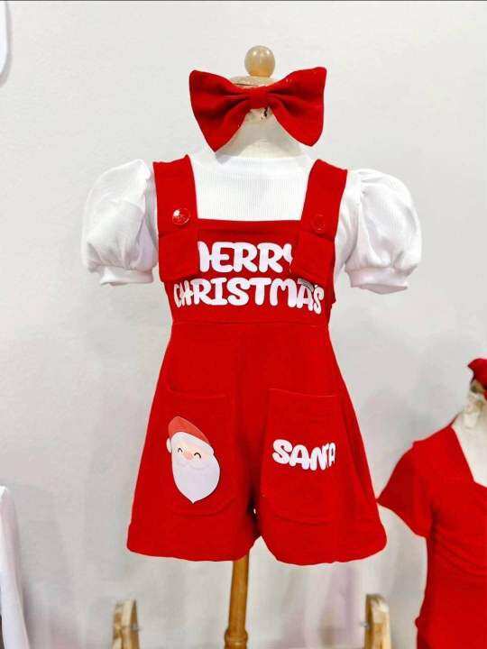🎅🏻 𝐍 𝐄 𝐖 𝐂 𝐎 𝐋 𝐋 𝐄 𝐂 𝐓 𝐈 𝐎 𝐍 🎅🏻 〰️SANTA 〰️ Set เสื้อผ้าร่องแขนตุ๊กตา+เอี๊ยมสกรีนลายคริสมาสต์ ...