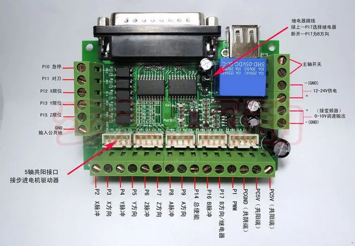 Mach3 Engraving Machine Interface Board 5-Axis Stepping Motor Driver ... Mach3 Engraving Machine Interface Board 5-Axis Stepping Motor Driver ...
