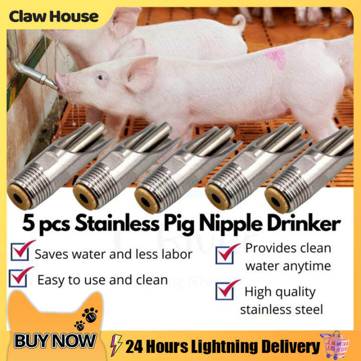 Stainless Steel 1/2PT Thread Pig Hog Swine Drinker Waterer Pig Drinker ...