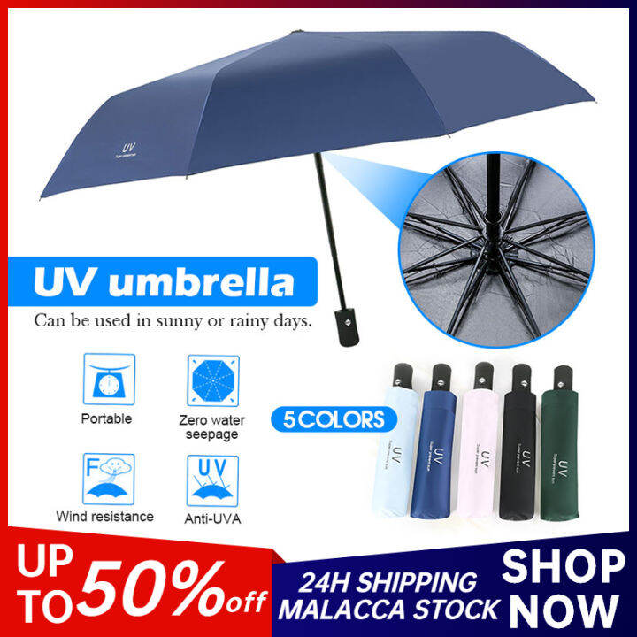 UV Umbrella Anti-UV Sun Umbrella 8 Ribs Fully Automatic Three-fold Rain ...