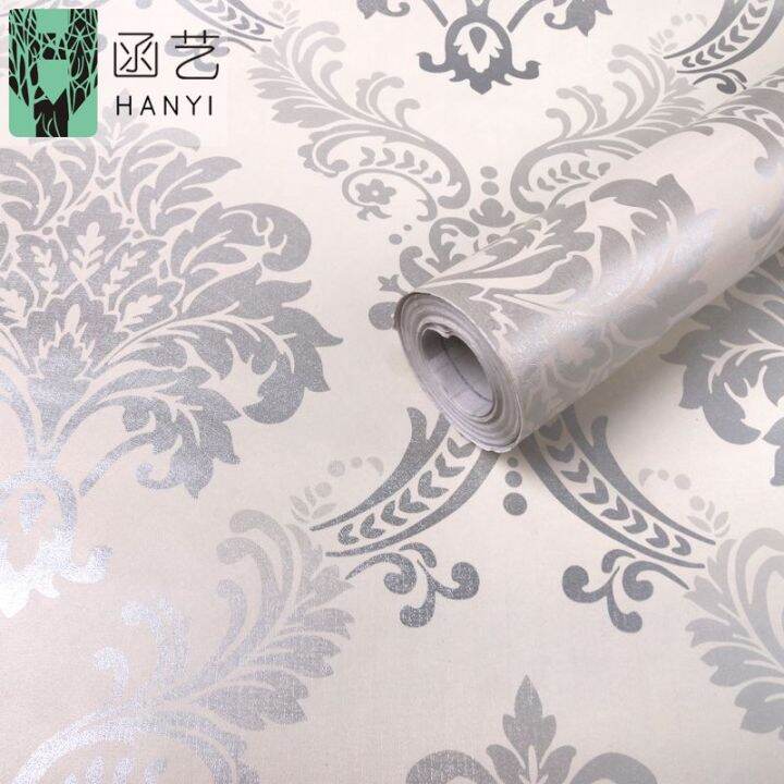 Wallpaper Dinding Stiker Dinding Motif Batik Silver Mewah Minimalis ...