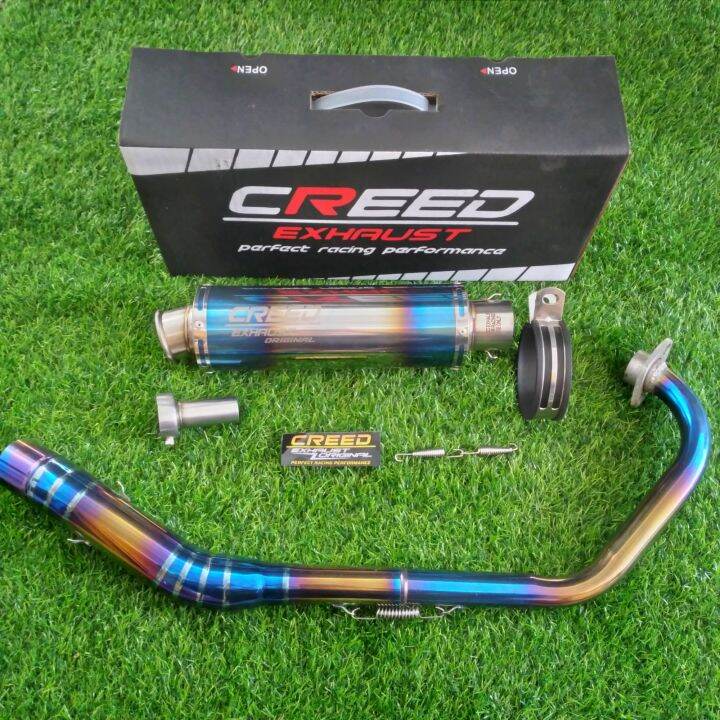Knalpot CREED ORIGINAL LONG BLUE + DB KILLER UNTUK VIXION R, R15 ...