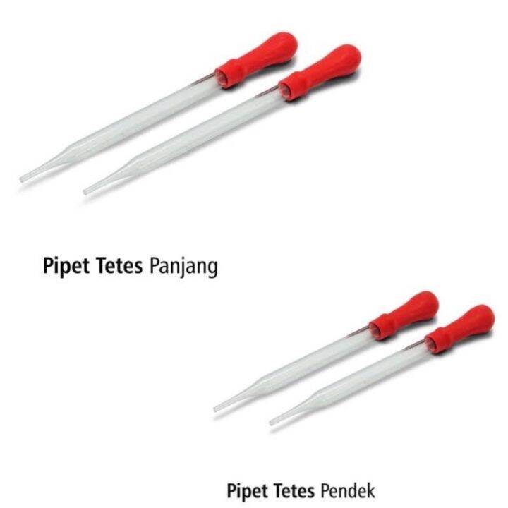Pipet Tetes Kaca Panjang Pendek Dot Merah | Lazada Indonesia